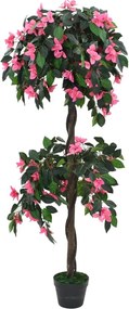 vidaXL Umělá rostlina rododendron s květináčem 155 cm zelená a [245951] Barva: Růžová