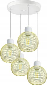 Závěsné Stropní Svítidlo Lustr Gold Globe 488-EZ4 Led 4xE27 Led Nastavitelná