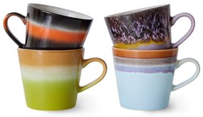 Set 4ks retro hrnek na Cappuccino 70s Solid - Ø 9,5*12*8,5 / 300 ml