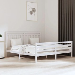 Rám postele bílý masivní dřevo 180 x 200 cm Super King,  3105331 HangarStore.cz