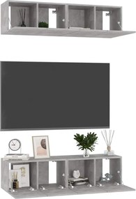 TV skříňky 4 ks betonově šedé 60 x 30 x 30 cm kompozitní dřevo 3079059