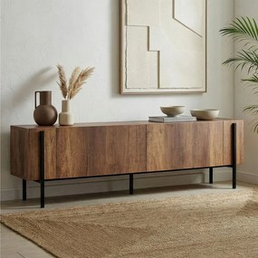 TV stolek v dekoru ořechu v tmavě přírodní barvě 180x45x30 cm Nexus – Kalune Design