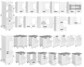 Kuchyňská skříňka Belini Premium Full Version horní 60 cm bílý lesk  INF SG2-60/0/WT/W/0/B1/PP