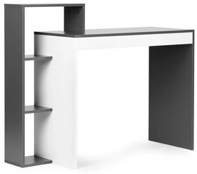modernHOME Bílo-šedý kancelářský stůl + knihovna se 4 policemi CHDK07-DG