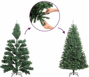 Umělý úzký vánoční stromek s 300 LED 210 cm 3315761