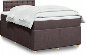 Box Spring Postel S Matrací Textil Tmavě Hnědá tlačítka 120 x 190 cm