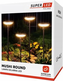 4x Solární lampa Led zahradní zapichovací lampa 76 cm Lampičky Houby 3000K