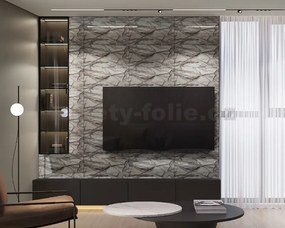 Samolepící PVC 3D panely LVT06, cena za kus, rozměr 60 x 30 cm, mramor hnědý lesklý, IMPOL TRADE
