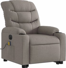 Elektrické zvedací masážní polohovací křeslo taupe textil 3206679