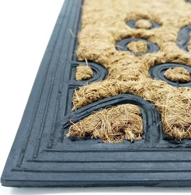 Kokosová rohožka Ťapky, 70 x 40 cm – béžová, do domu a na terasu, s motivem psích ťapek