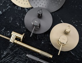 Rea Lungo Grip, podomítková sprchová souprava + BOX montážní systém, grafitová, REA-P8958