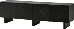 Aosom Moderní TV komoda, strukturovaný přední panel a hodně úložného prostoru, vhodná pro televizory až do 75 palců, 180x40x55 cm, černá