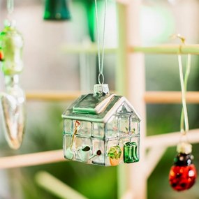 Skleněná ručně vyrobená vánoční ozdoba 6 cm Greenhouse – Sass &amp; Belle
