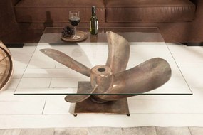 Designový konferenční stůl Propeller, 85 cm, antik měděný