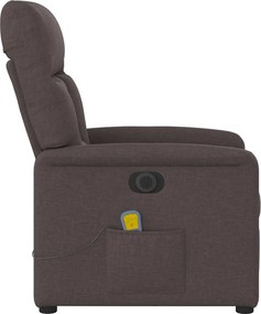 Elektrické masážní polohovací křeslo tmavě hnědé textil 3303027