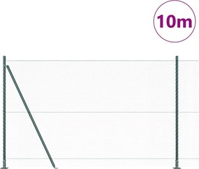 Hexagonální plot s betonovým základem 10 x 1,4 m Zelená 3353488