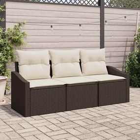 Set pohovek 3 ks Hnědá polyratan 3346578