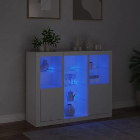 Příborníky s LED osvětlením 3 ks bílé kompozitní dřevo 3209121