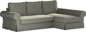 Potah na pohovku IKEA Backabro rozkládací se šezlongem barva šedá látka pletený vzor