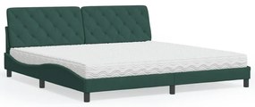 Postel s matrací tmavě zelená 200 x 200 cm samet 3208679