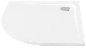 Besco Čtvrtkruhová sprchová vanička z litého mramoru ASCO HR 80x80 (90x90) UltraSlim Barva: Bílá, Rozměry (cm): 90x90