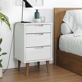 vidaXL Noční stolek MOLDE 40 x 35 x 65 cm masivní borové dřevo [350498] Barva: Bílá