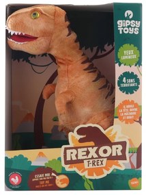 Plyš T-Rex zvukový 38 cm hnědý