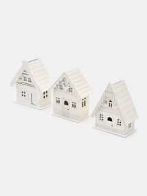 Sinsay - Sada vánočních stojících dekorací ve tvaru domečků 3 pack - bílá