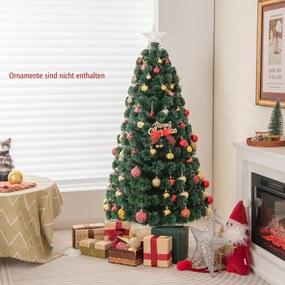 Costway Umělý vánoční stromek 150 cm s 8 režimy osvětlení Vánoční strom