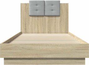 Rám postele s čelem a LED osvětlením dub sonoma 90 x 200 cm 3210033