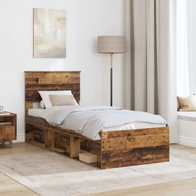 Rám postele s čelo Staré dřevo 75 x 190 cm Masivní borové dřevo 3410670