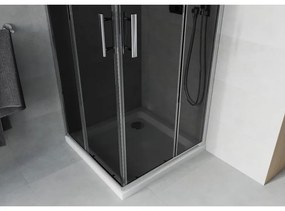 Mexen Rio čtvercový sprchový kout 70 x 70 cm, šedé sklo-chromový profil+ sprchová vanička, 860-070-070-01-40-4010
