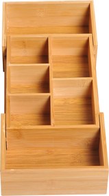 HOMCOM Úložný box Organizér box zásuvky, výsuvný organizér, bambus, přírodní, 24,6 x 17,6 x 7 cm| Aosom