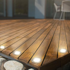 BRI 3915032 CONNECT TO SHINE prodlužovací sada Padouk 3ks LED zapuštěných svítidel do země, IP67 - BRILONER