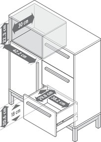 Tchibo - Koupelnová odkládací skříňka Eklund - barva: šedá