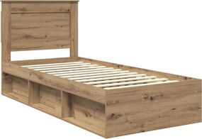 Rám postele Umělecký dub 75 x 190 cm Masivní borové dřevo 3410151