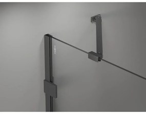 Mexen Lunar, výklopný sprchový kout levý 70 x 70 cm, 8mm čiré sklo, profil grafit broušený, 834-070-070-66-00-L