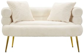 Designová pohovka Harmony 133 cm bílá / zlatá