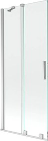 Mexen Velar dvoukřídlá posuvná vanová zástěna 85 x 150 cm, transparentní, chromová - 896-085-000-01-01