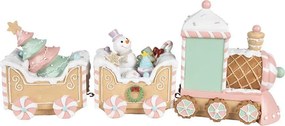 Barevný vánoční perníkový vláček Gingerbread Train Pastello - 45*12*19 cm