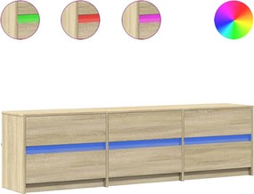 TV skříňka s LED dub sonoma 180 x 34 x 50 cm kompozitní dřevo 3307928