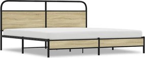Kovový rám postele bez matrace dub sonoma 183 x 213 cm 3318685