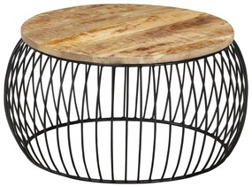 Konferenční stolek Visalia - Ø 68 cm | hrubé mangovníkové dřevo