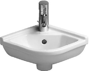 Duravit Starck 3 - Umývátko rohové 43x38 cm, s 1 otvorem pro baterii, s WonderGliss, bílá 07524400001