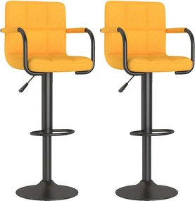 Barové židle 2 ks hořčicově žluté textil 334642