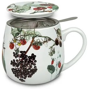 Könitz My Favourite Tea Porcelánový hrnek se sítkem s pokličkou Fruits 420 ml