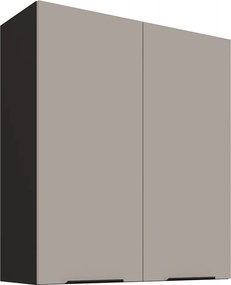 ARIA cb | horní skříňka 80 G-90 2F policová | 80 cm | VYSOKÁ | ANTI FINGERPRINT povrch | černá/béžová