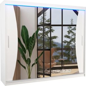 Posuvná skříň se zrcadlem a LED osvětlením DIEGO 250