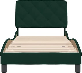 Rám postele bez matrace tmavě zelená 80 x 200 cm samet 3207890