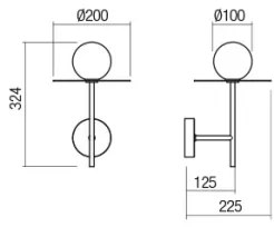 Redo 01-2726 - Nástěnná lampa PLATO 1xG9/10W/230V černá